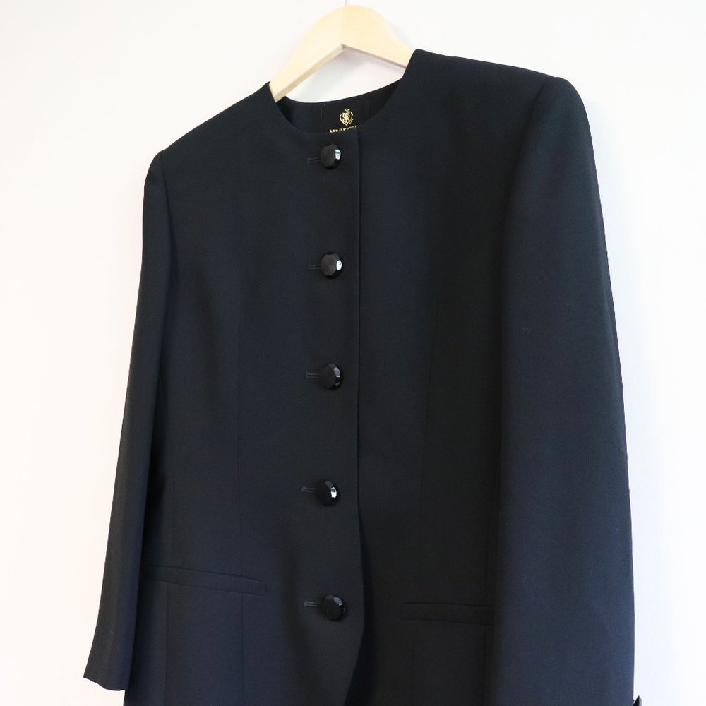 Yumi Katsura Classic Japanese Black Button Blazer Jac… - Gem